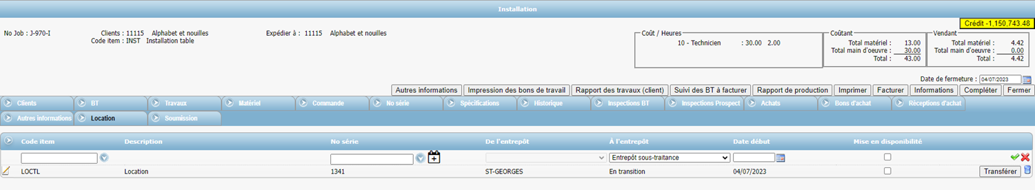 Processus des appels de service et des installations - Prextra